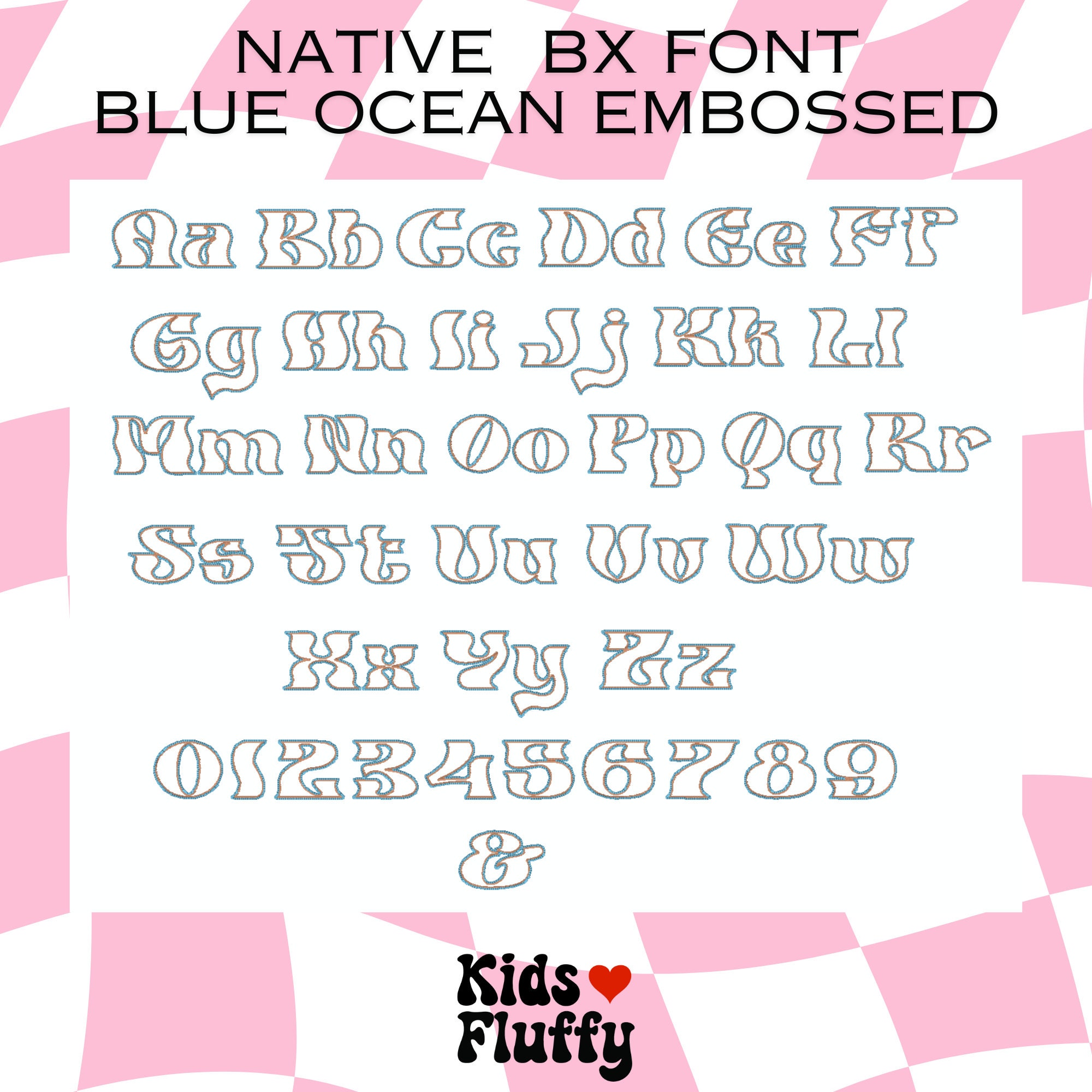Native BX Font Blue Ocean 3D Embossed BX Font Embroidery 3D Embossed Bx ...