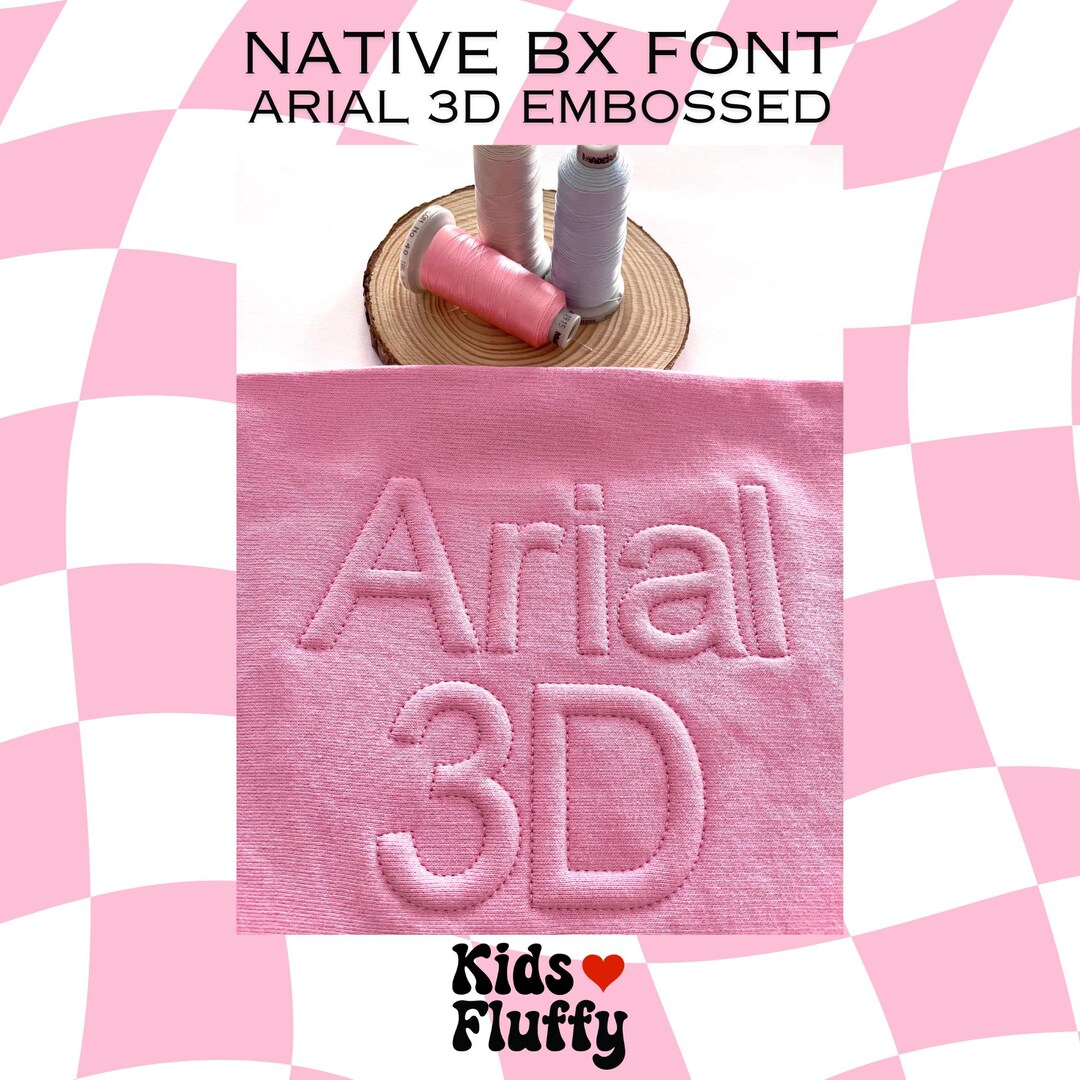 Native BX Font Arial 3D Embossed - BX Font - Embroidery 3D Embossed Bx ...