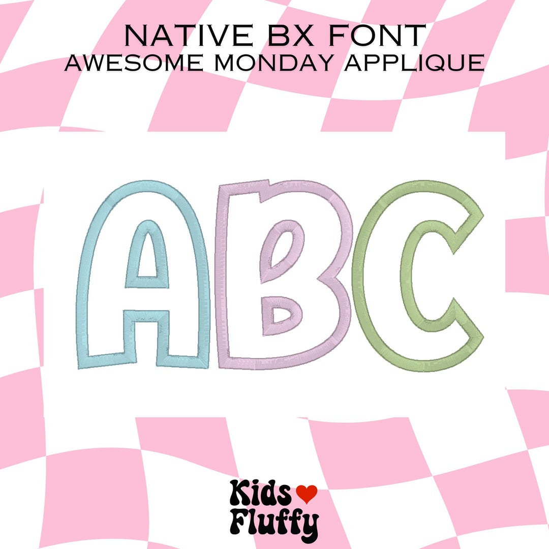 Native BX Font Awesome Monday Applique - Applique Bx Font - Embroidery ...