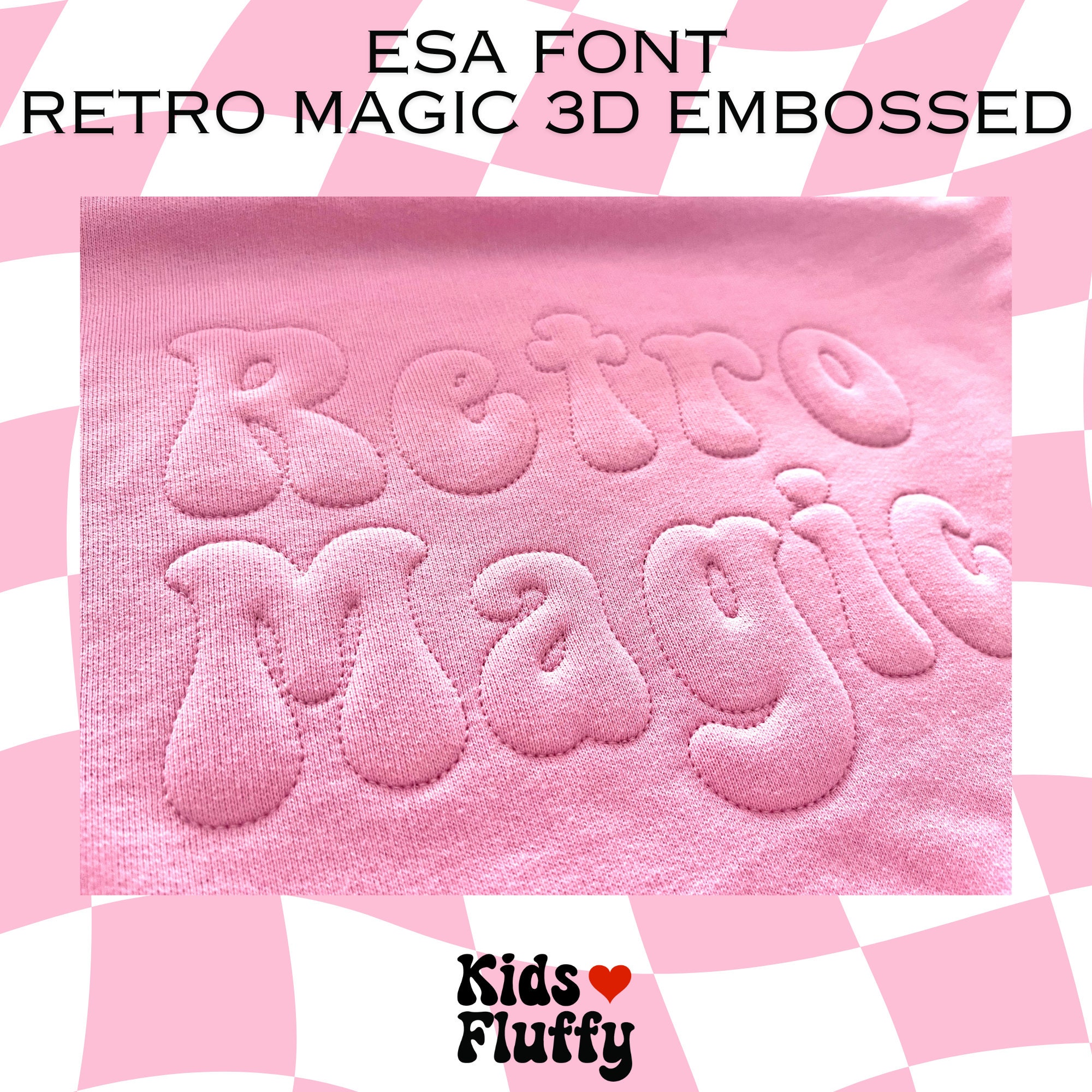 ESA Font - Retro Magic 3D Embossed - for Wilcom, Hatch or Janome V5 ...
