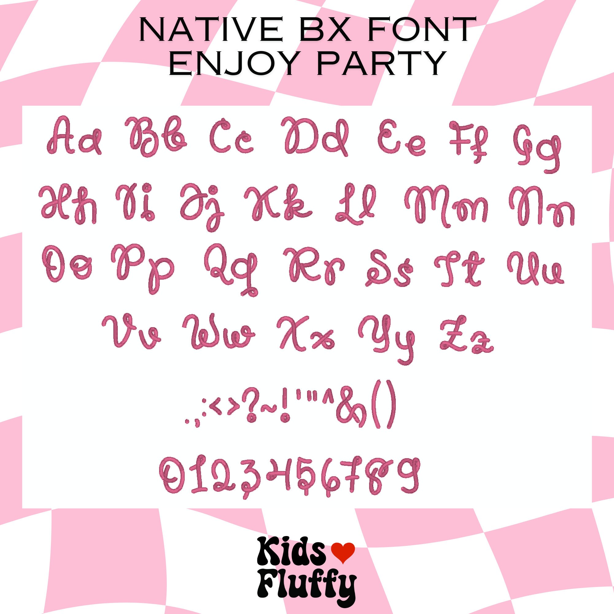 Native BX Font Enjoy Party - Bx Font - Embroidery Font - Satin Stitch ...
