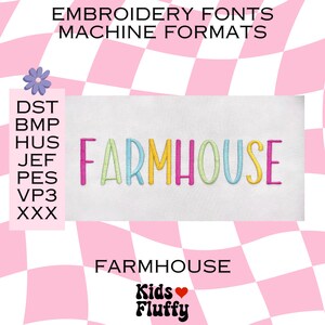Embroidery Font Farmhouse - Machine Formats - Dst - Pes - Bmp - Hus ...