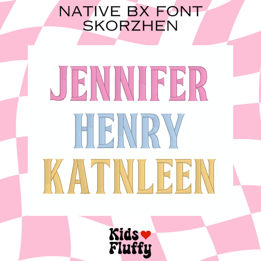 Native BX Font Skorshen - Bx Font - Embroidery Font - Satin Stitch ...