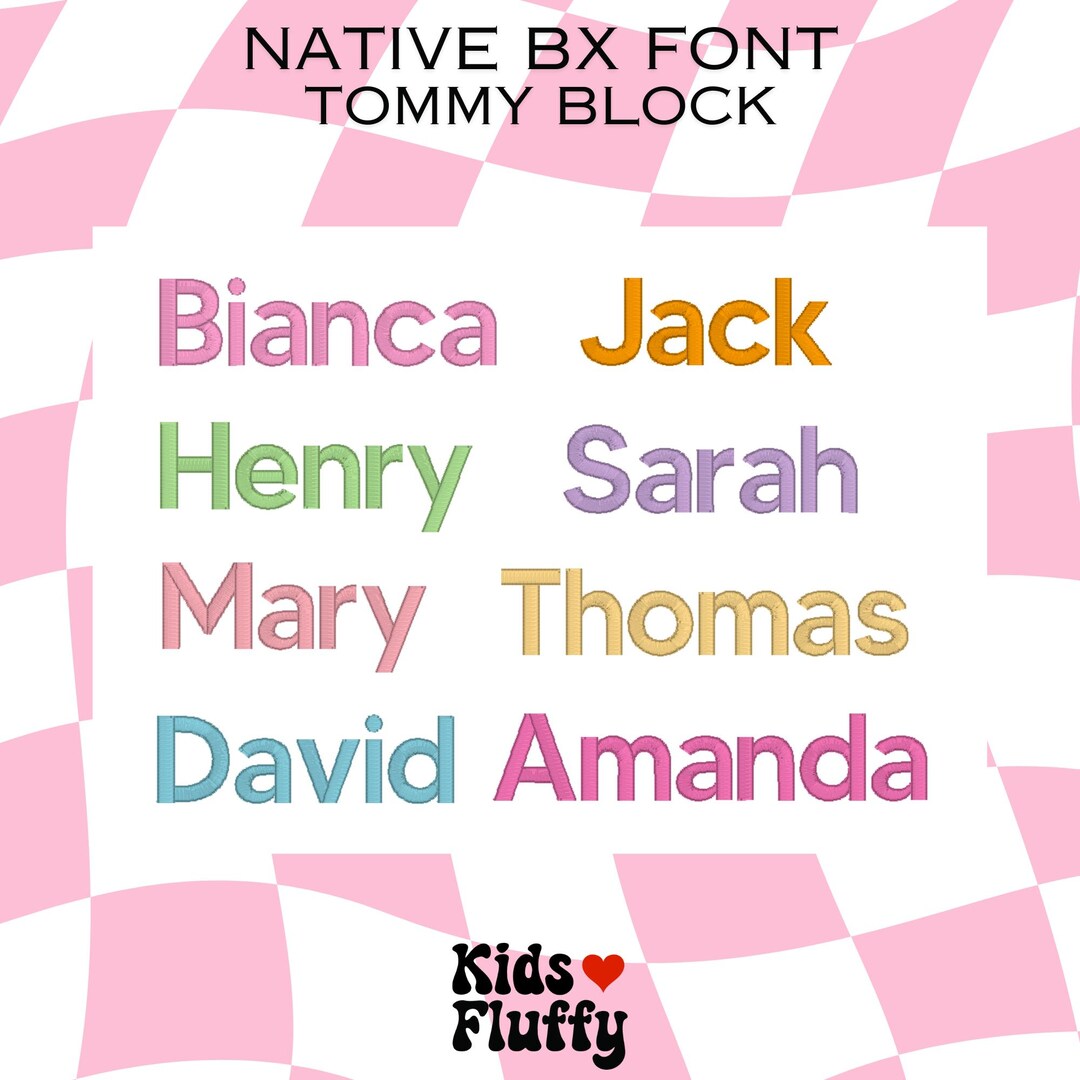 Native BX Font Tommy Block - Bx Font - Embroidery - Embroidery Font ...