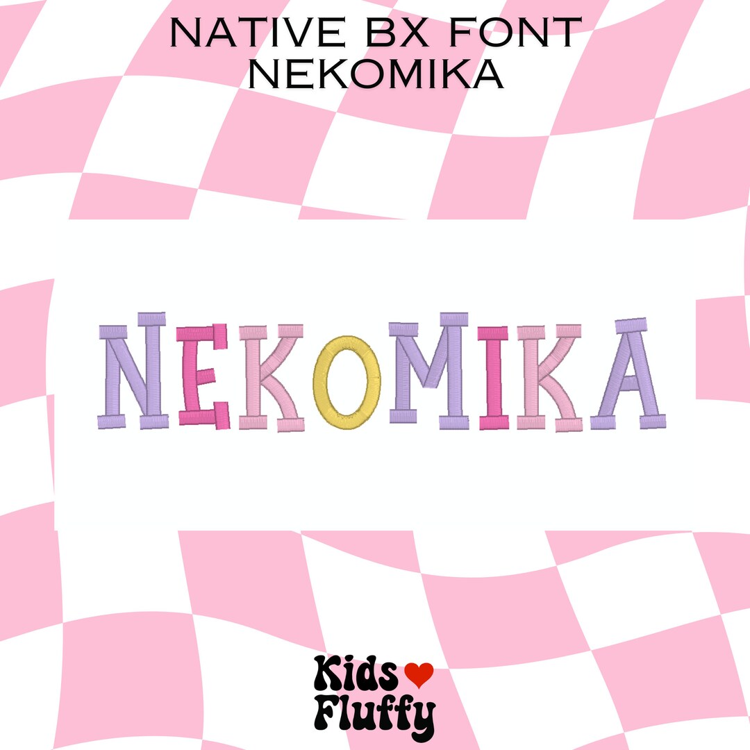 Native BX Font Nekomika police bx police de broderie point satin Police ...