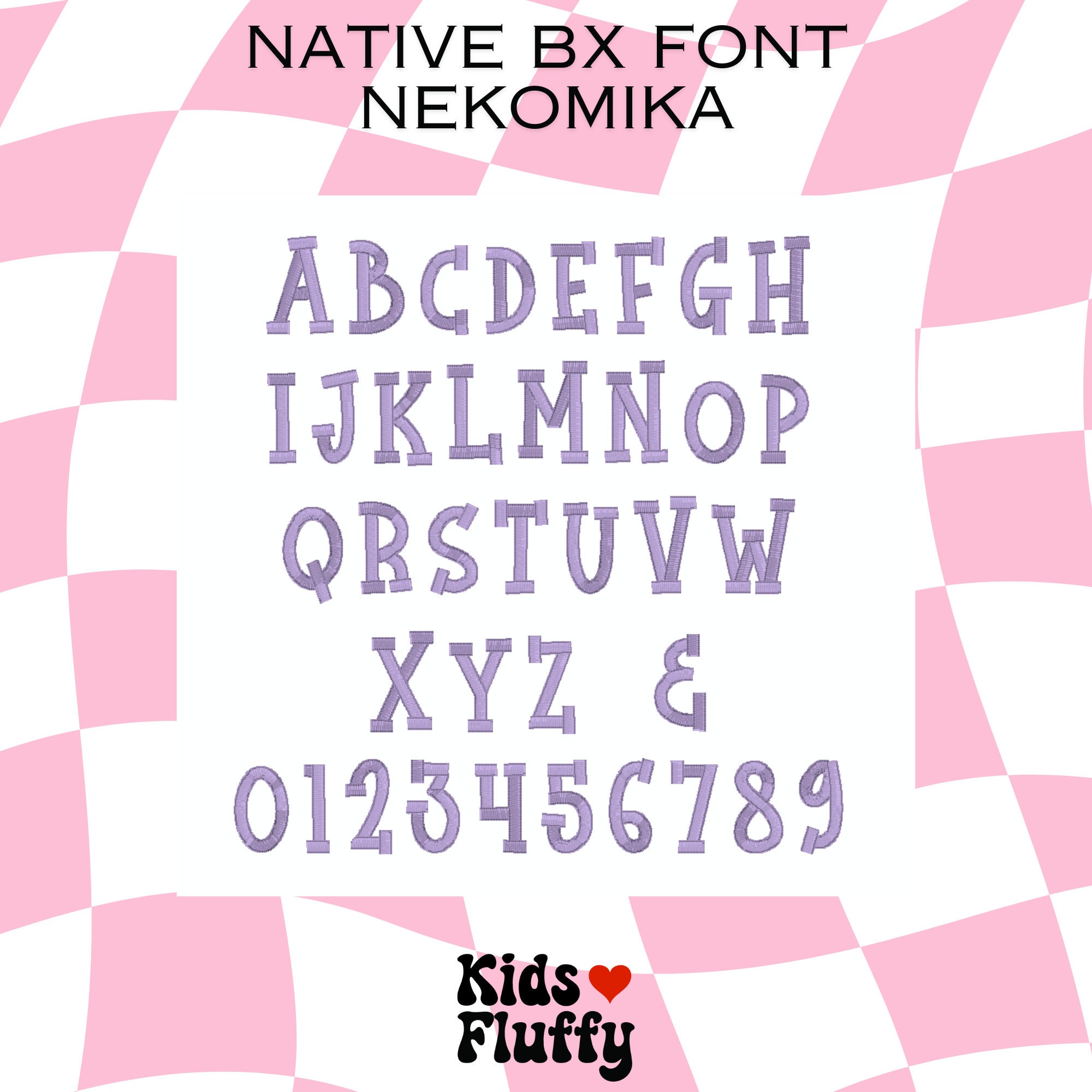 Native BX Font Nekomika - Bx Font - Embroidery Font - Satin Stitch ...