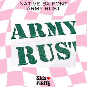 Native BX Font Army Rust - Bx Font - Native Bx Font - Embroidery Font ...