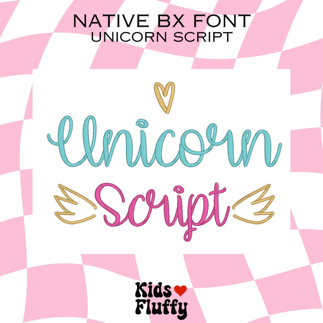 Native BX Font Unicorn Script - Bx Font - Native Bx Font - Embroidery Font - Embroidery ...