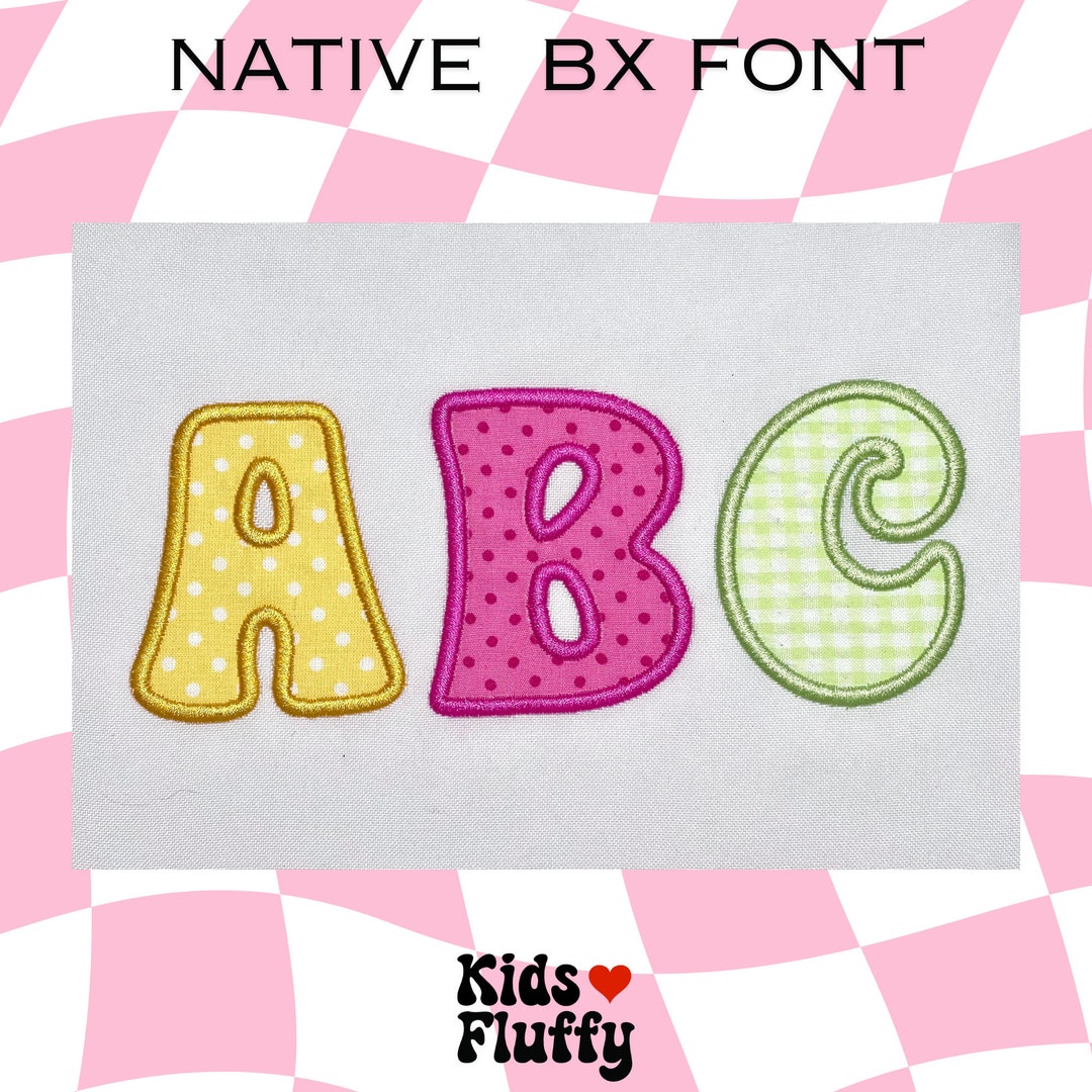 Chunky Applique Native BX Font - Applique Bx Font - Embroidery Applique ...