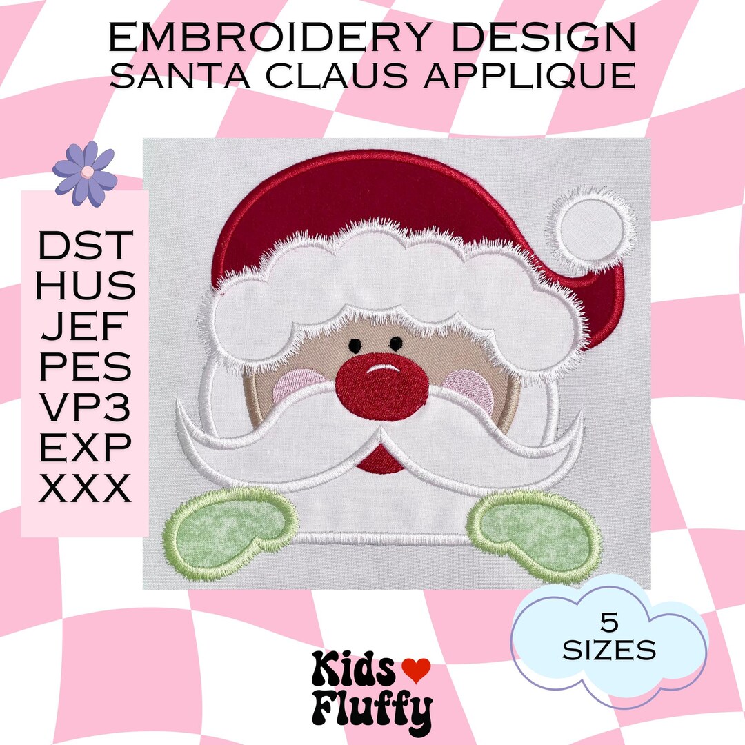 Santa Claus Applique - Embroidery - Christmas - Embroidery Machine ...