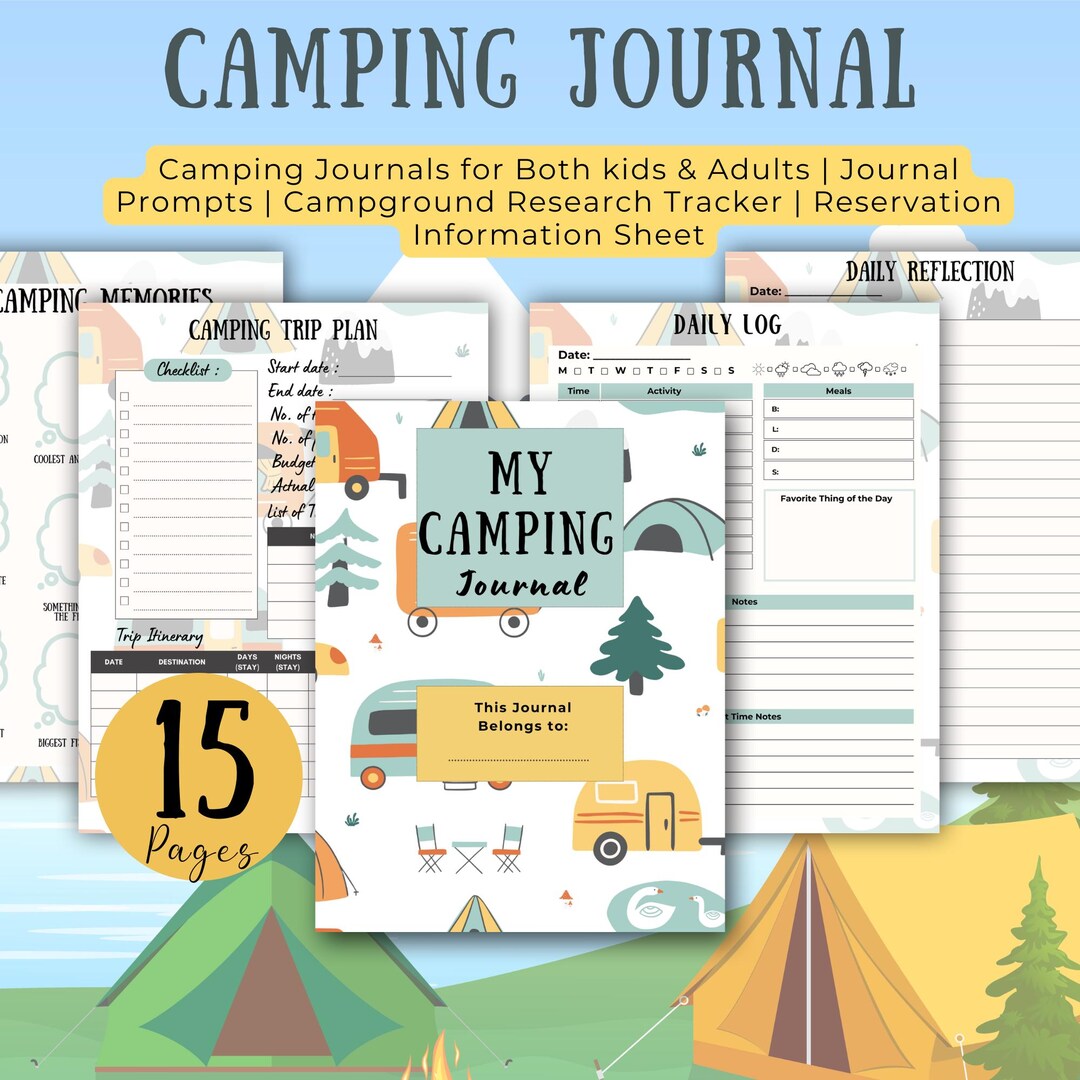 Family Camping Journal: Kids' Prompts & Planner (printable PDF) - Etsy