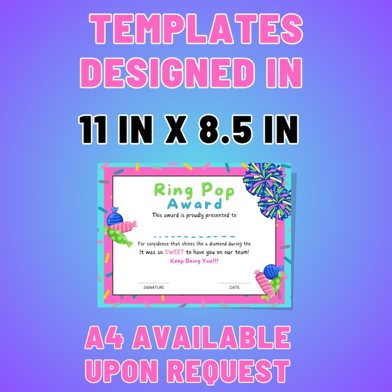 Cheer and Cheerleading Candy Bar Awards | 200 Certificates | 2 Designs ...