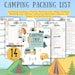 Camping Packing List Printable Bundle: Family Trip Planner (PDF + Canva ...