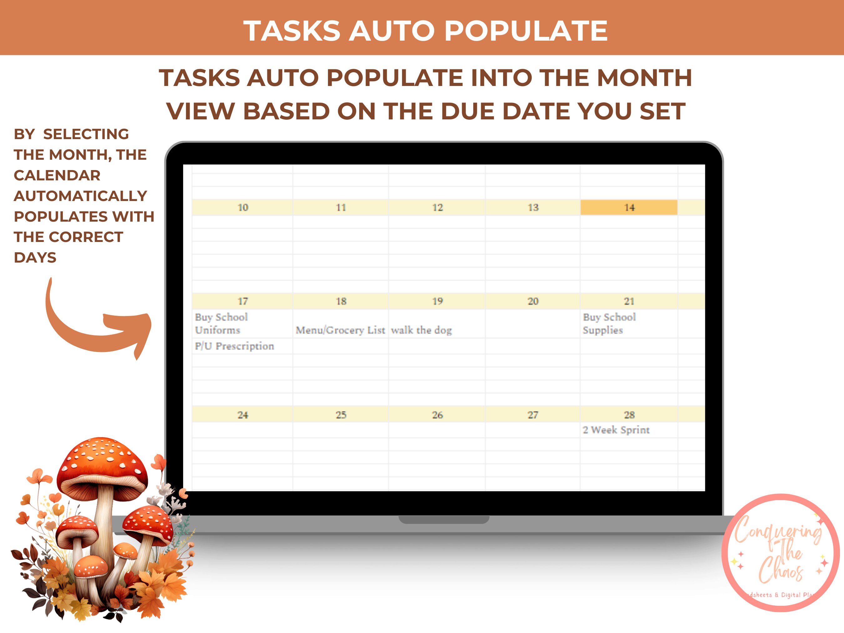 Forest Fungi Digital to Do List Template Google Sheets - Etsy