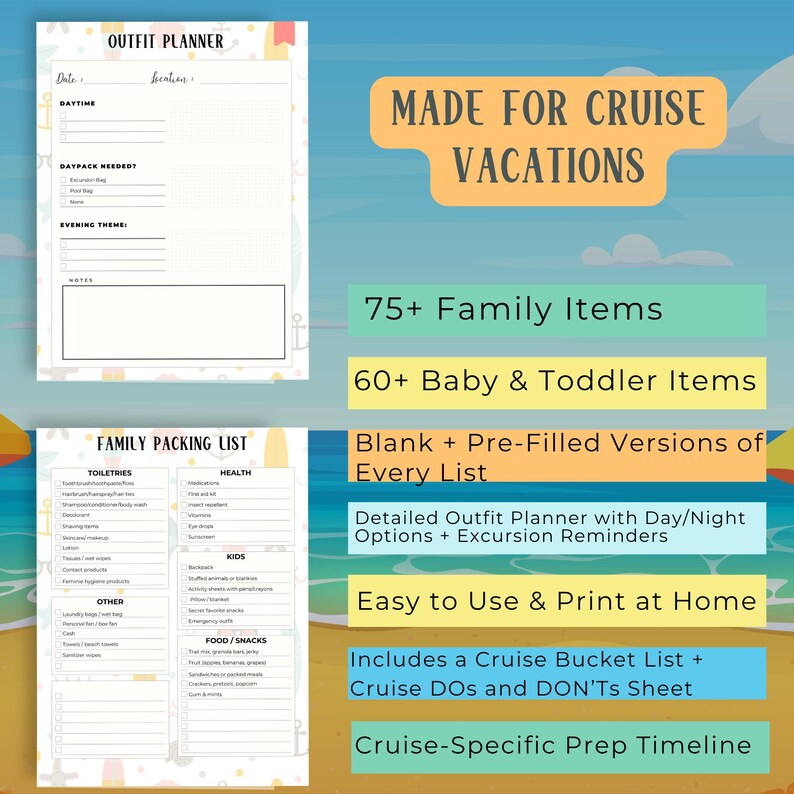 Cruise Vacation Packing List, Family Cruise Packing Checklist, Outfit ...