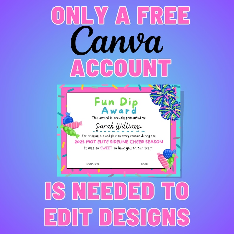 Cheer and Cheerleading Candy Bar Awards | 200 Certificates | 2 Designs ...