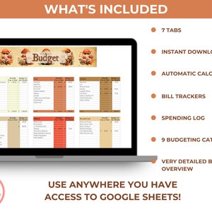 Forest Fungi Household Budget Budget Spreadsheet Bills Tracker Financial Planner Money ...