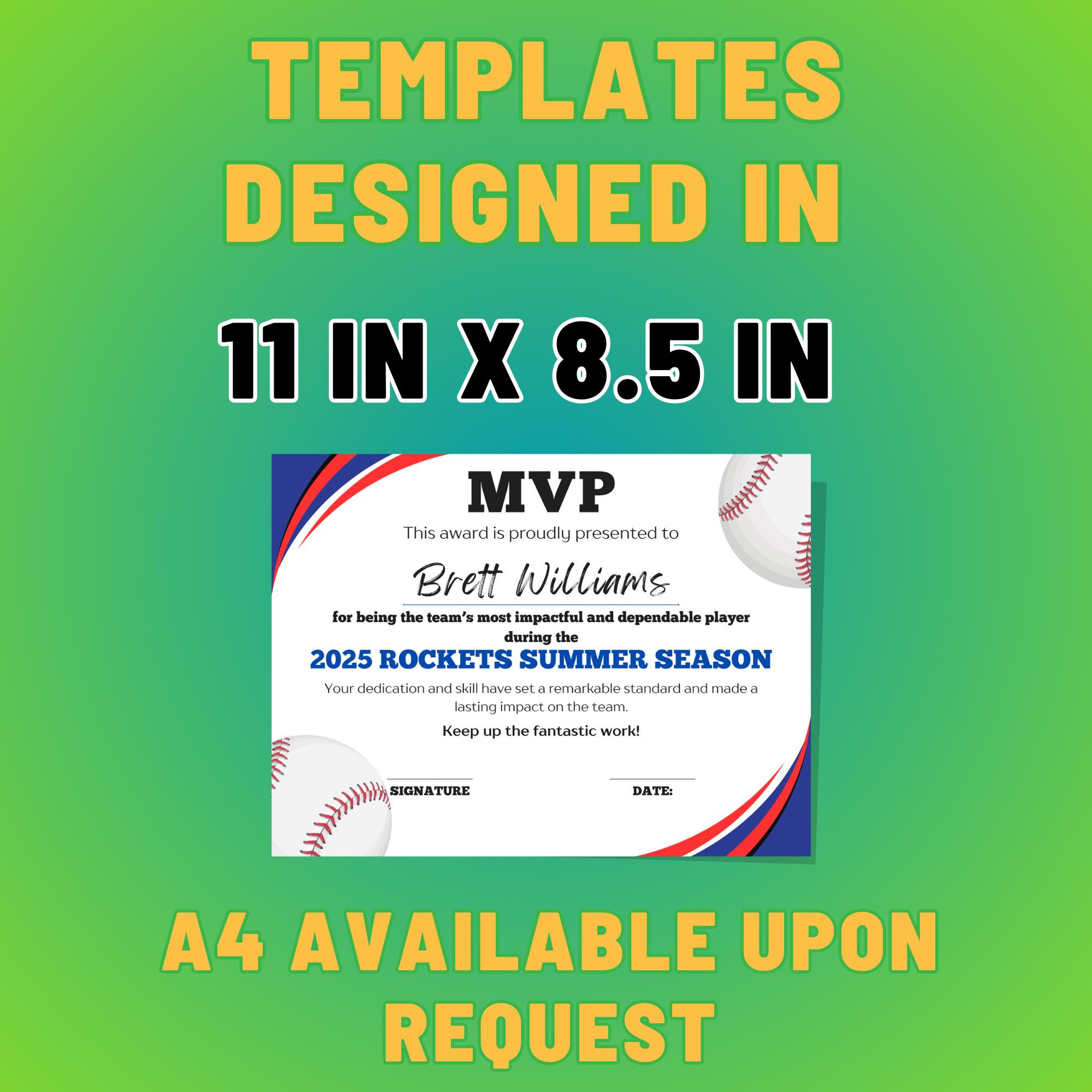 Baseball Candy Bar Awards | Printable, Editable Award Certificates ...