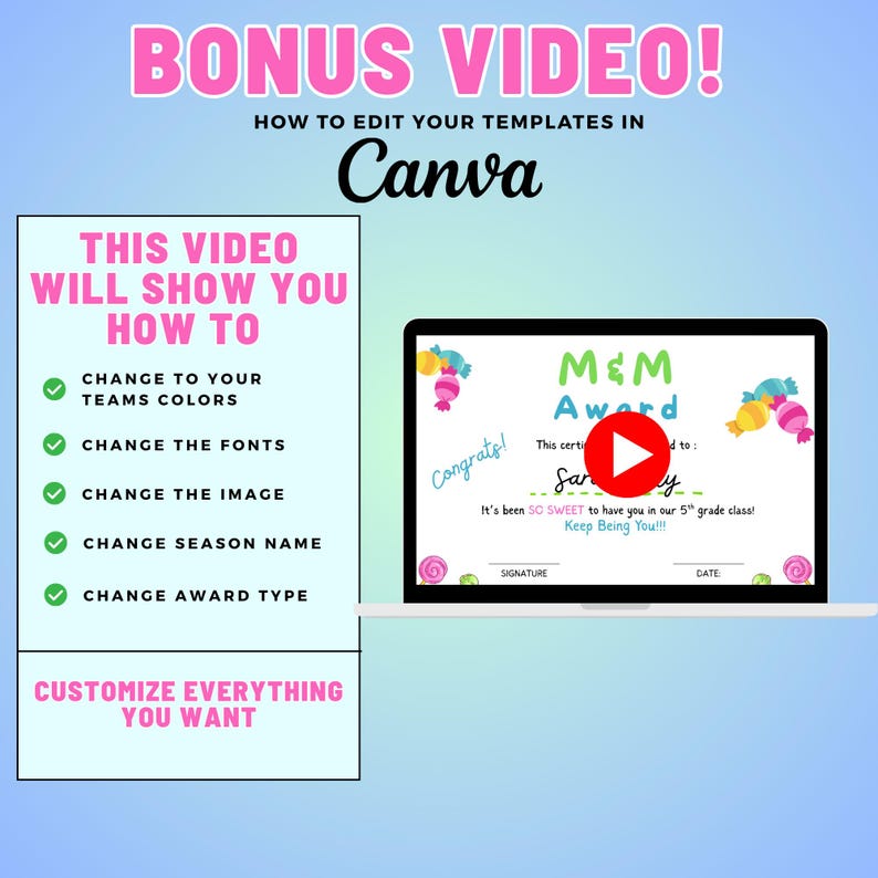 Candy Bar Classroom Awards: Editable Student Certificates (printable ...