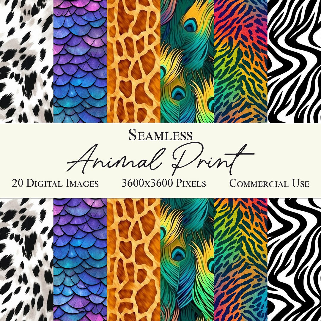 Animal Print Seamless Digital Textures Paper - 20 High-quality Instant ...