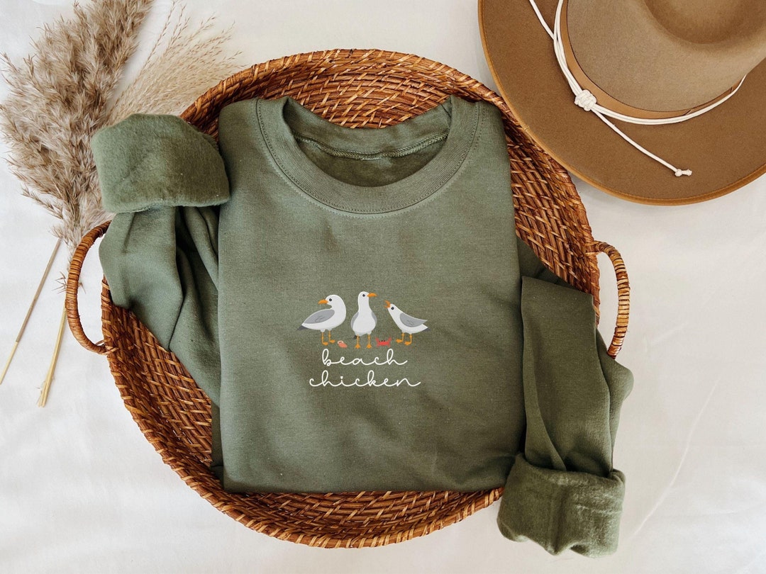 Beach Chicken Sweatshirt, Seagull Beachy Sweater, Gift for Bird Lovers ...