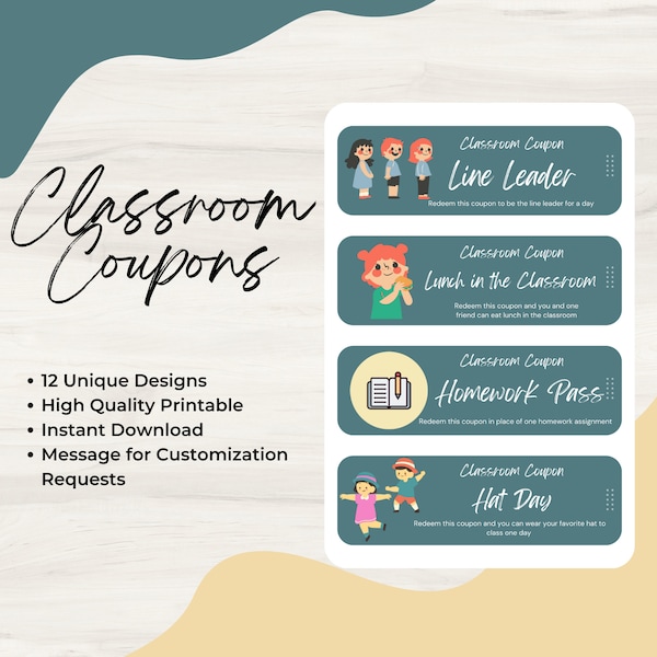 Classroom Coupons - Etsy