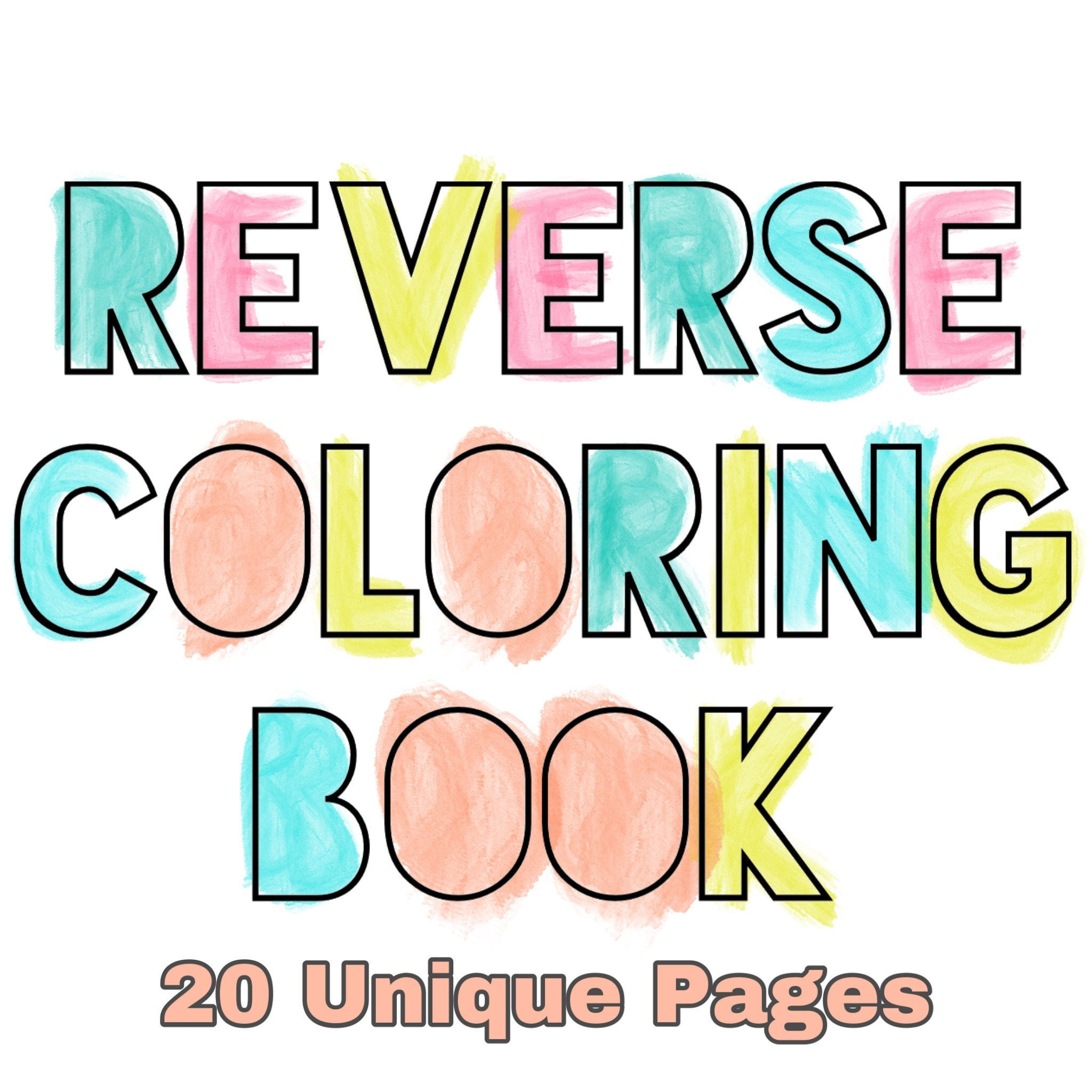Reverse Coloring Book, Abstract Watercolor Art (printable PDF) - Etsy