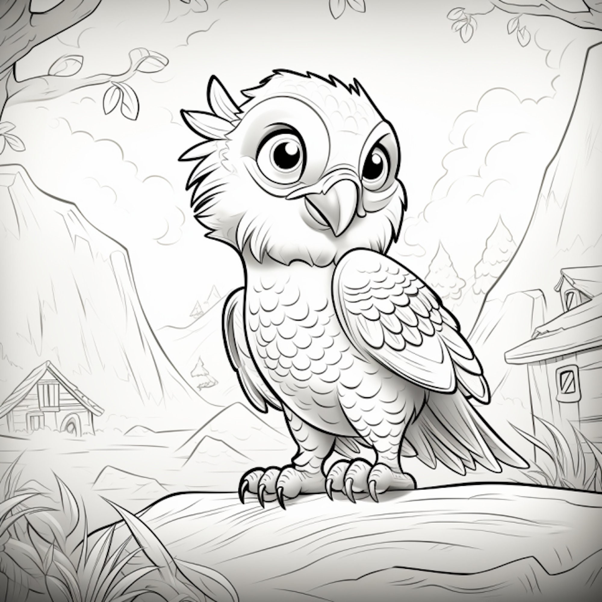 10 Cute Hawk Coloring Pages for Kids, Printable Activity Sheets, Fun ...