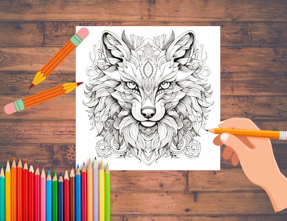 Fox Head Coloring Page
