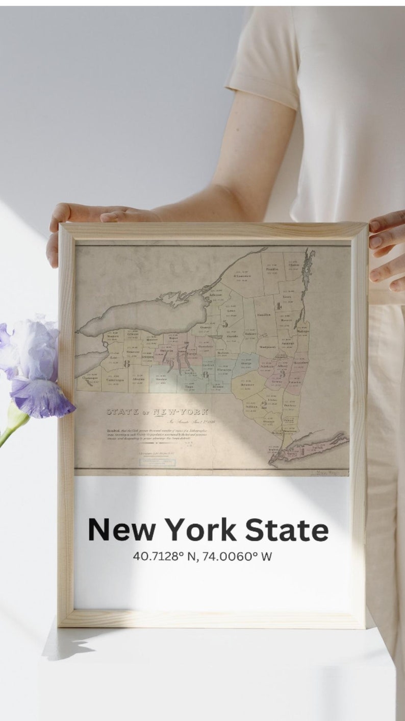 Vintage Map of Tri State Area, NJ,NY,CONN, Instant Digital Download ...