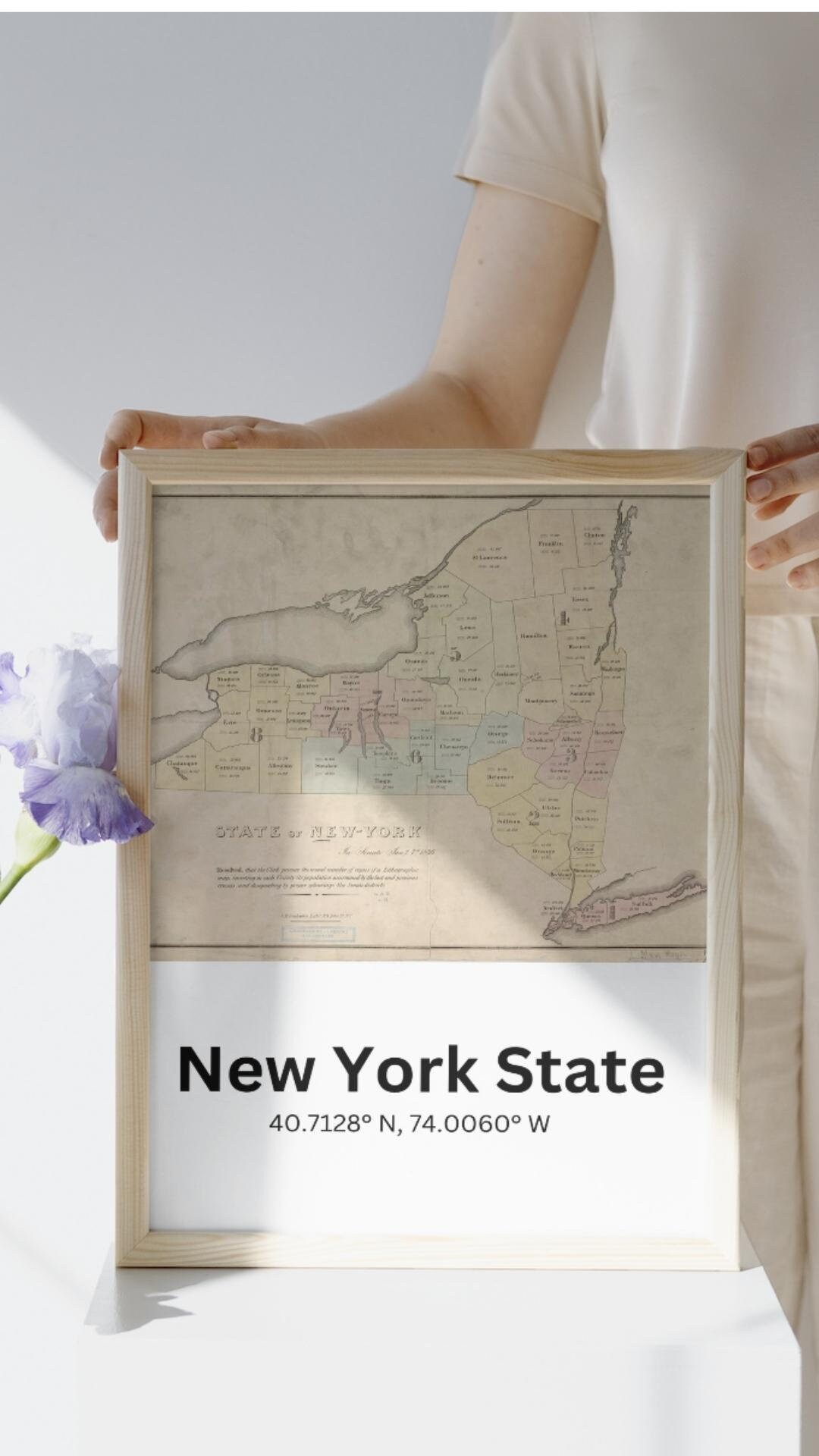 Vintage Map of Tri State Area, NJ,NY,CONN, Instant Digital Download ...