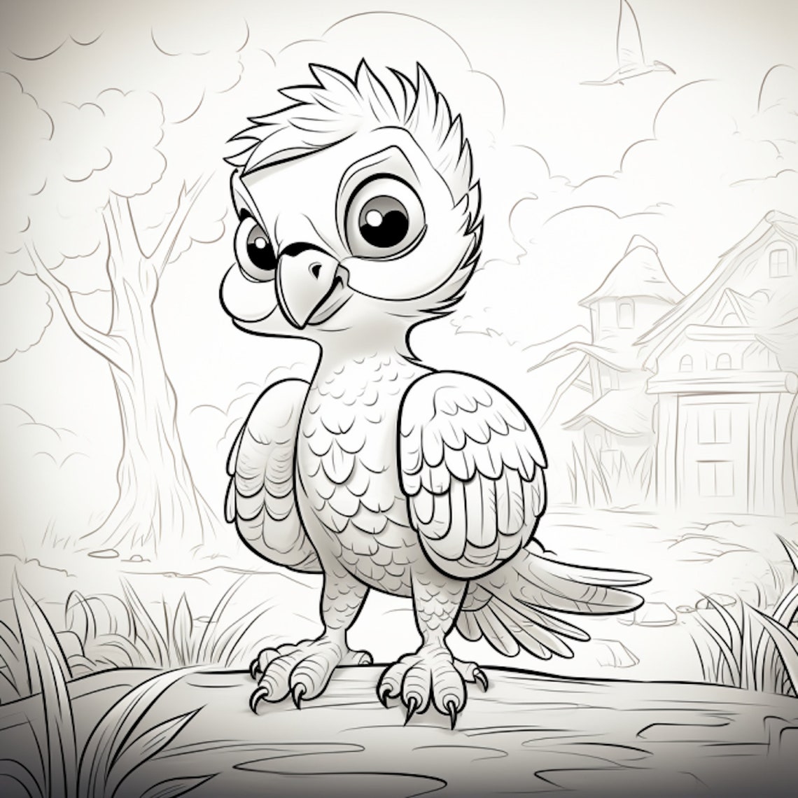 10 Cute Hawk Coloring Pages for Kids, Printable Activity Sheets, Fun ...