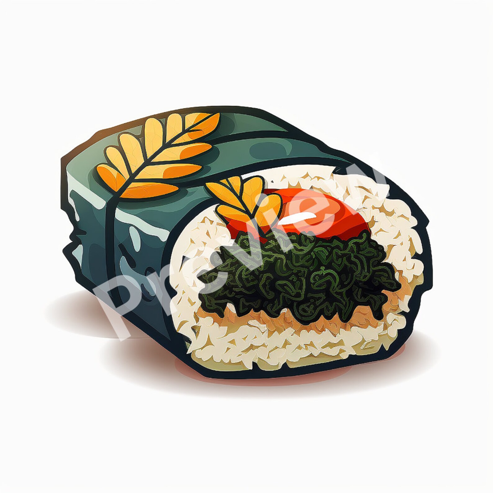 Kimbap Clip Art Png X 20 | Korean Food Clipart | Asian Kawaii Clipart ...