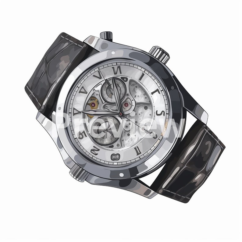 Wrist Watch Clip Art Png X 20 | High Detail 300 DPI | Luxury Brand Art ...