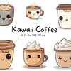 Kawaii Coffee Clip Art PNG X 20 Digital Food/beverage Kawaii Food Art ...