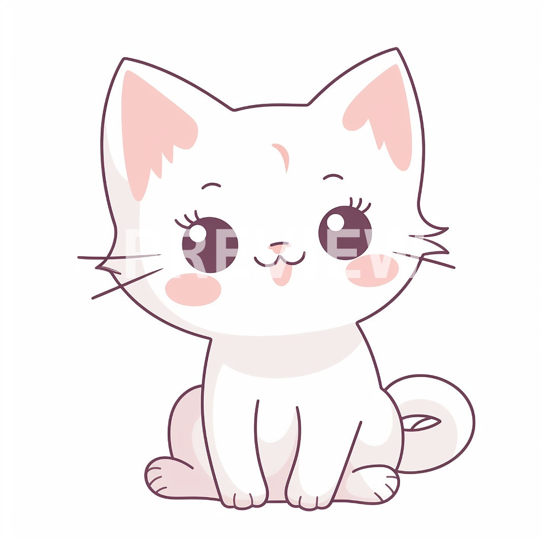 Adorable Cat Clip Art Png X 20 | Cute Pet Illustrations | Kawaii Kitten ...