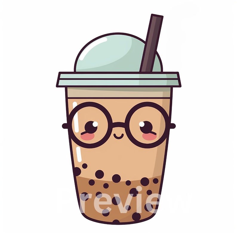 Kawaii Bubble Tea Clip Art Png X 20 | Boba Milk Tea | Botanical ...