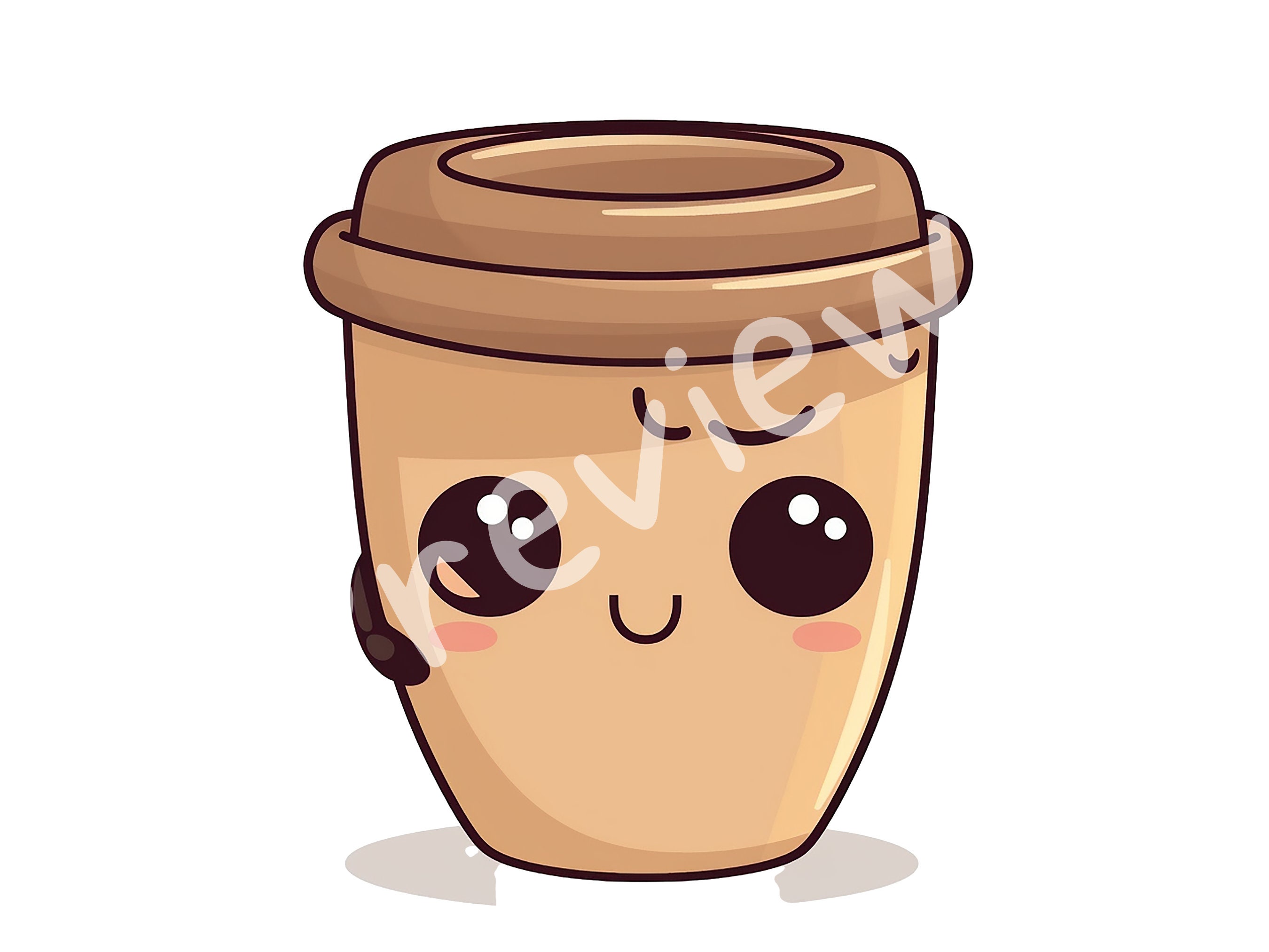 Kawaii Coffee Clip Art PNG X 20 | Digital Food/beverage | Kawaii Food ...