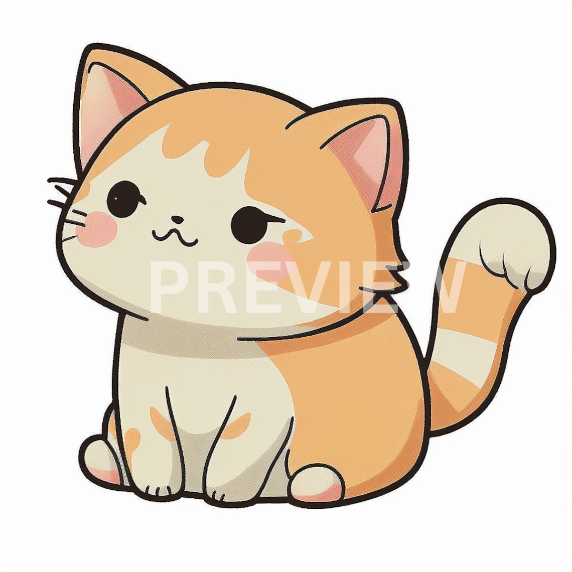 Cute Cat Clip Art Png X 20 Funny Pet Illustrations Kawaii Kitten Art ...
