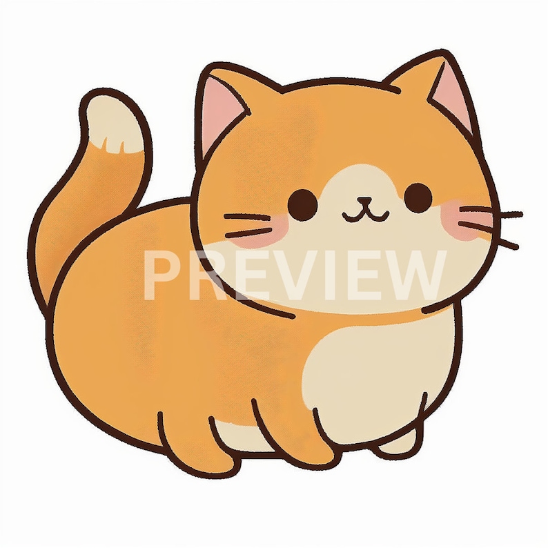 Cute Cat Clip Art Png X 20 Funny Pet Illustrations Kawaii Kitten Art ...