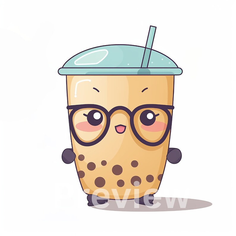 Kawaii Bubble Tea Clip Art Png X 20 | Boba Milk Tea | Botanical ...