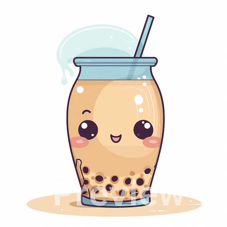 Kawaii Bubble Tea Clip Art Png X 20 | Boba Milk Tea | Botanical ...