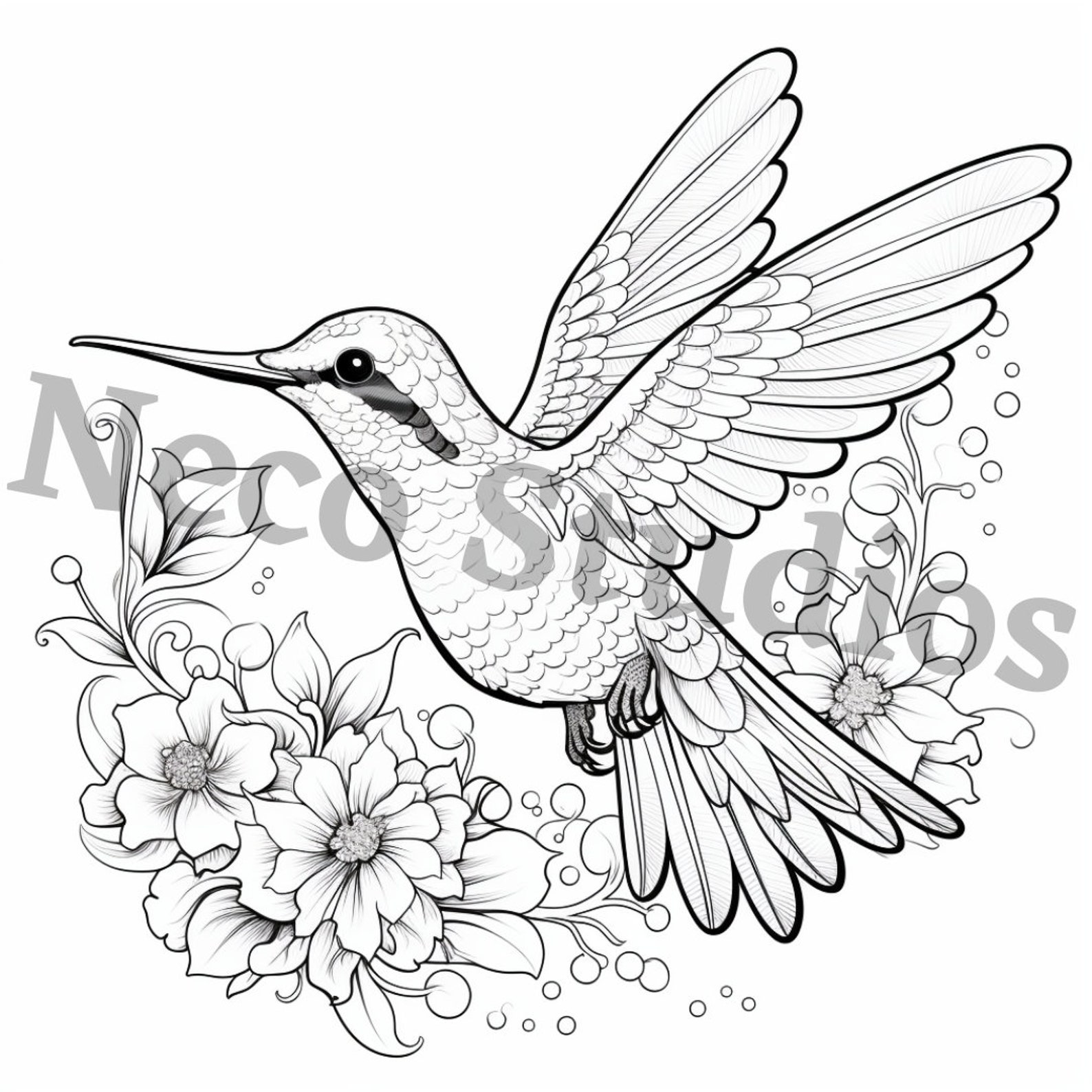 20 Hummingbird Coloring Book Pages Black and White Hummingbird Photos ...