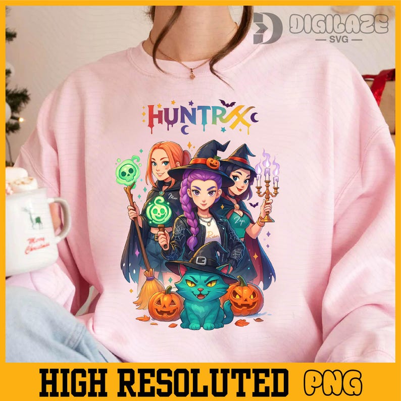 Spooky Huntrix Halloween PNG, Kpop Demon Hunters Clipart (digital ...