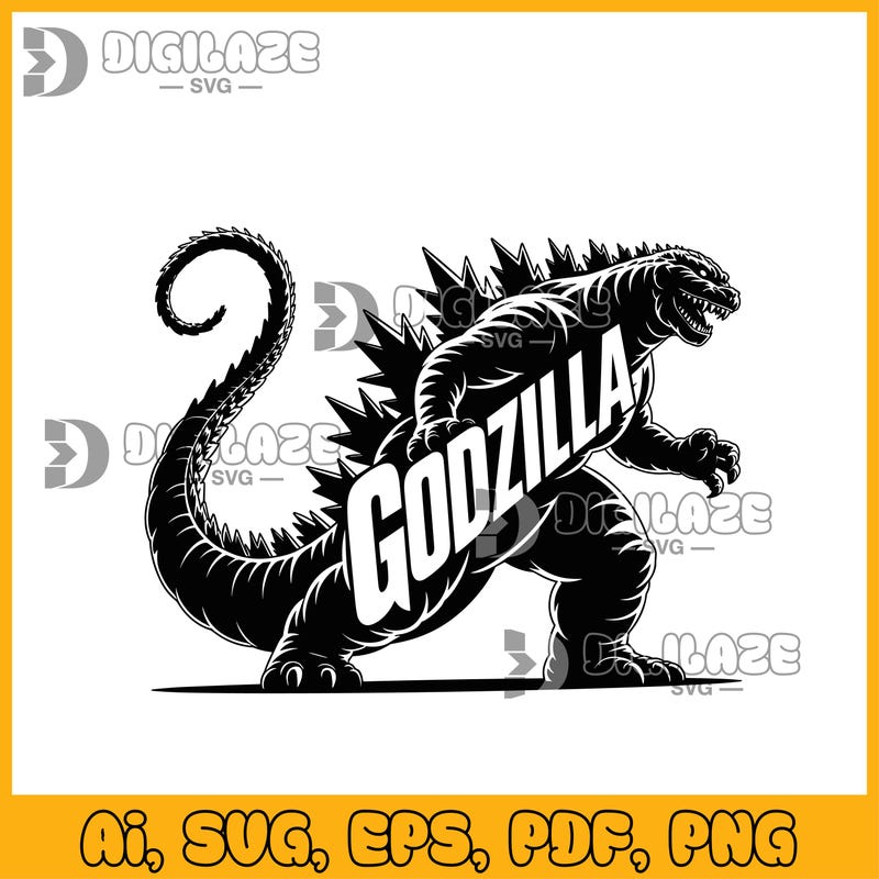 Godzilla Sticker Svg - Etsy