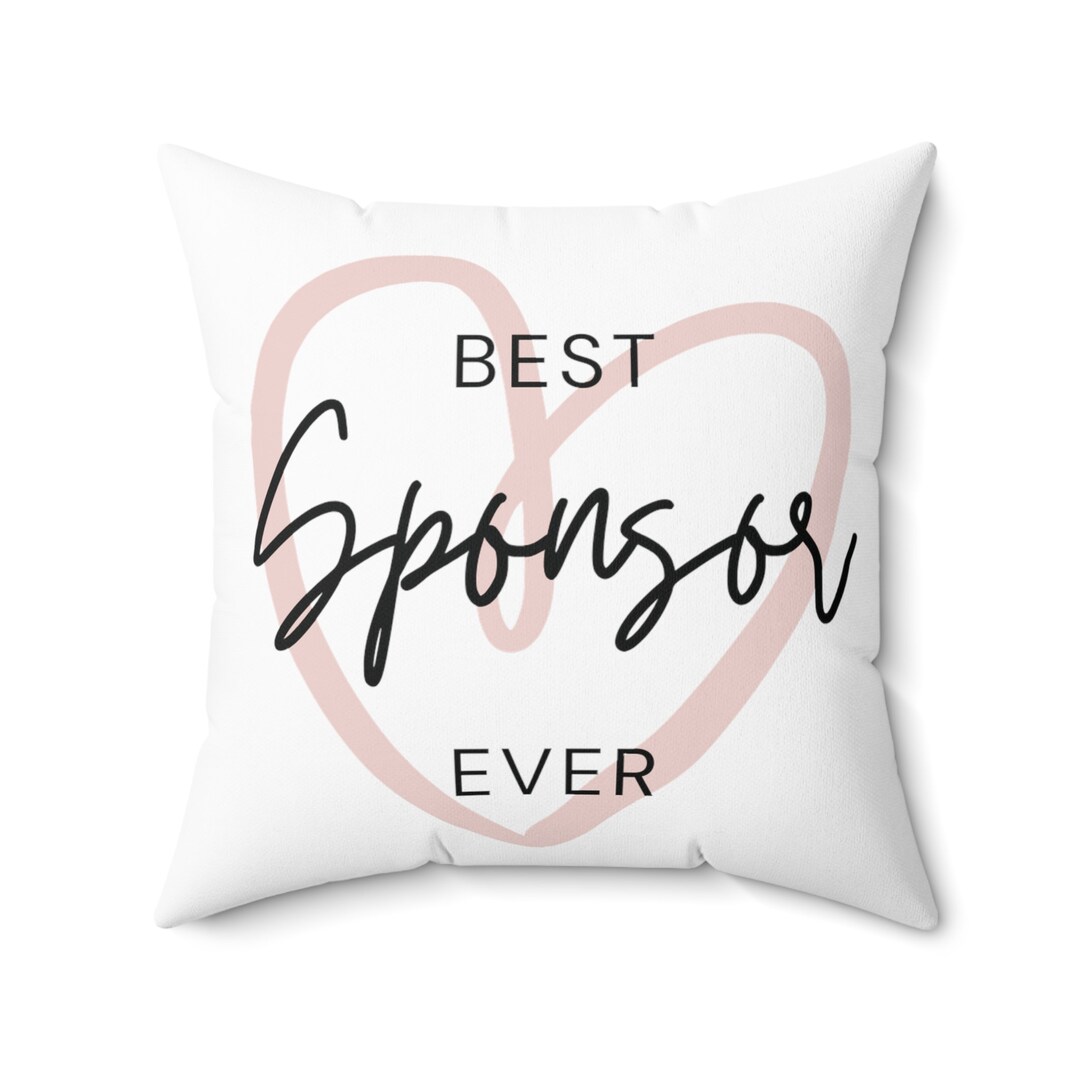 Best Sponsor Ever White Accent Pillow, White, Funny Sobriety Gifts, AA ...