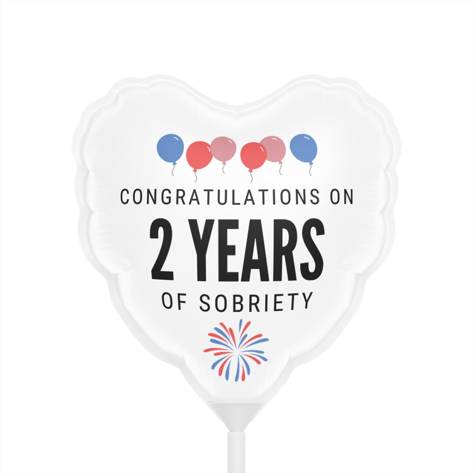 Sober Birthday Mylar Balloon, White, Funny Sobriety Gifts, AA Gifts ...