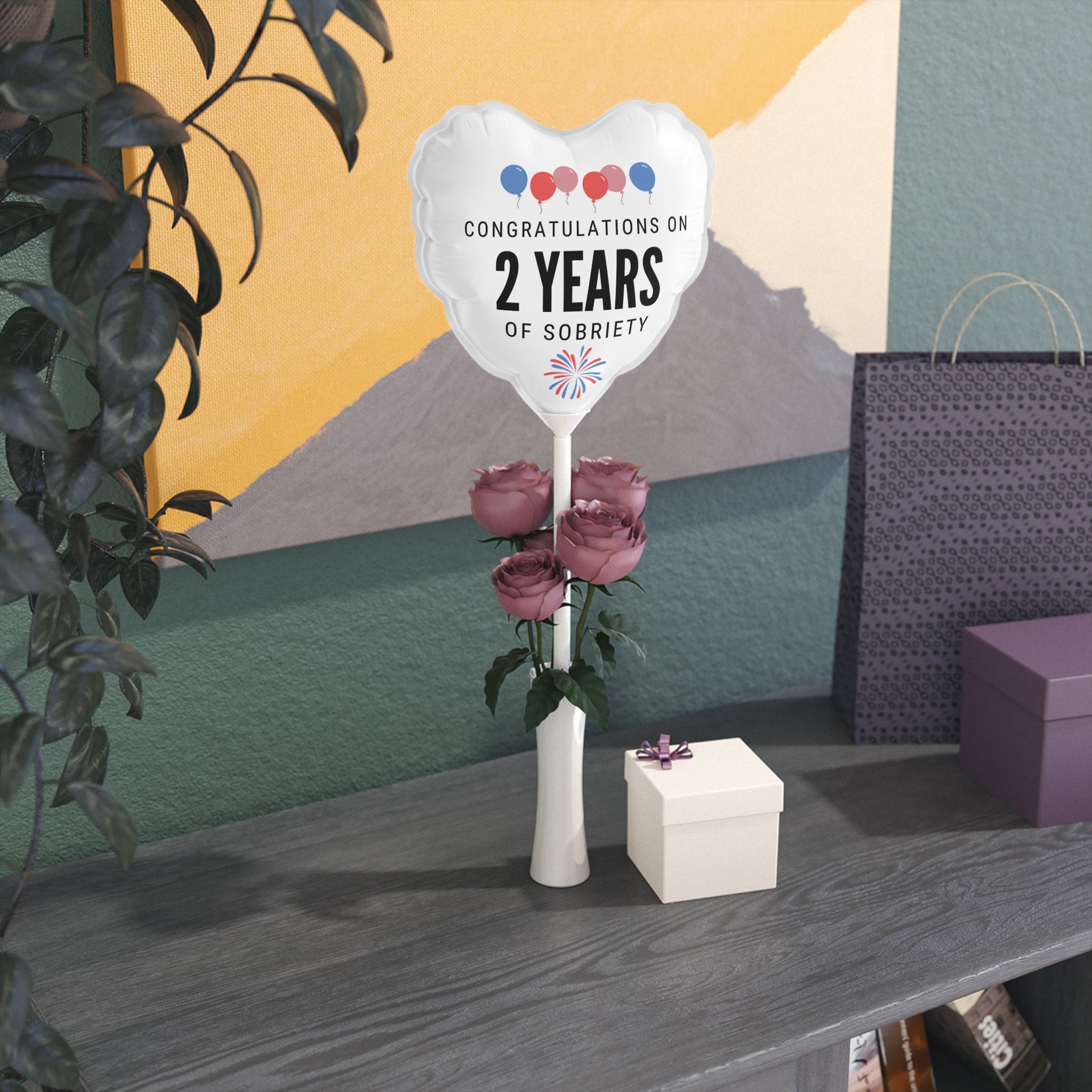 Sober Birthday Mylar Balloon, White, Funny Sobriety Gifts, AA Gifts ...