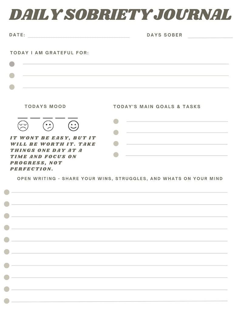 Printable Recovery Planner 12 Step Worksheet Recovery Journal Sobriety ...