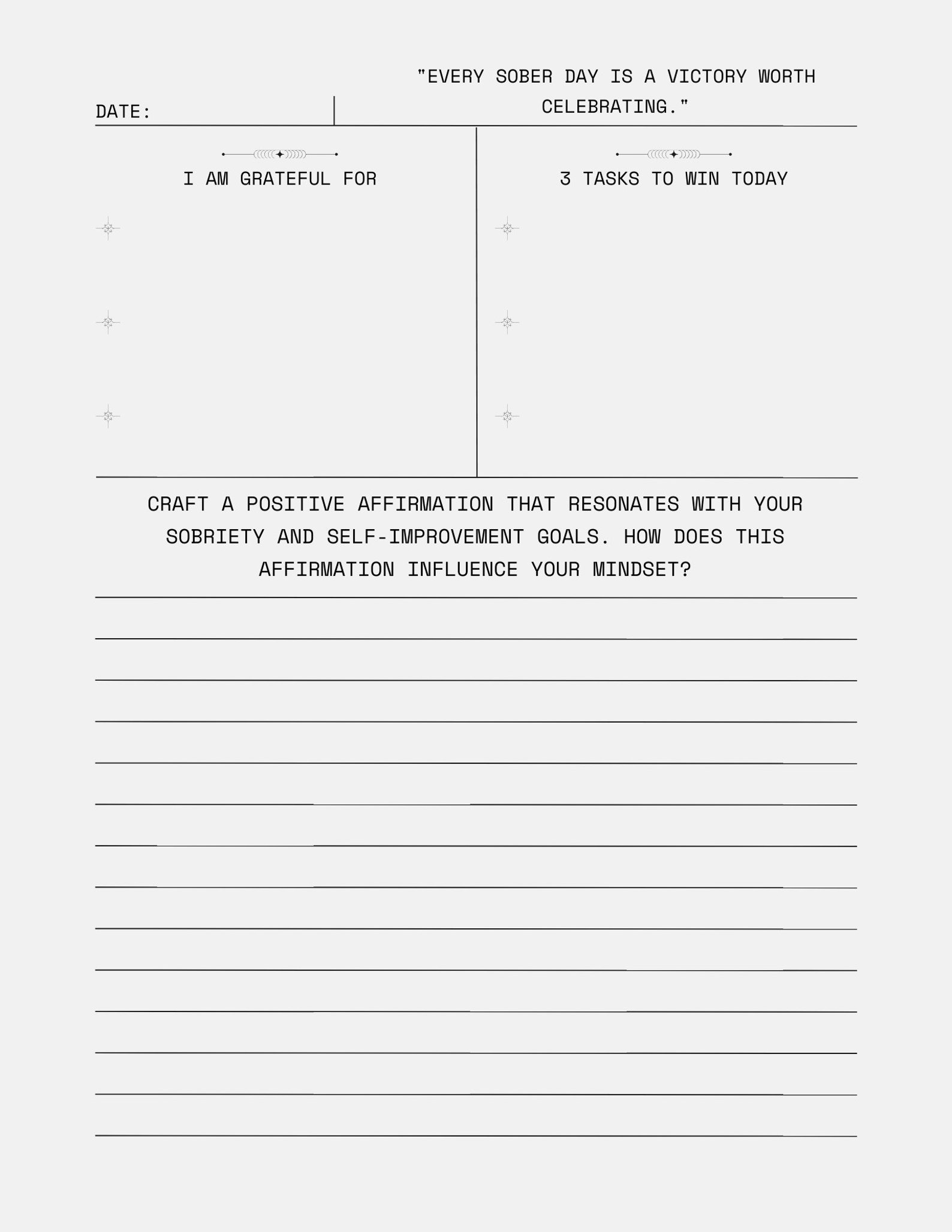 Printable 30 Day Sobriety Journal PDF Sobriety Tracker Recovery Journal ...